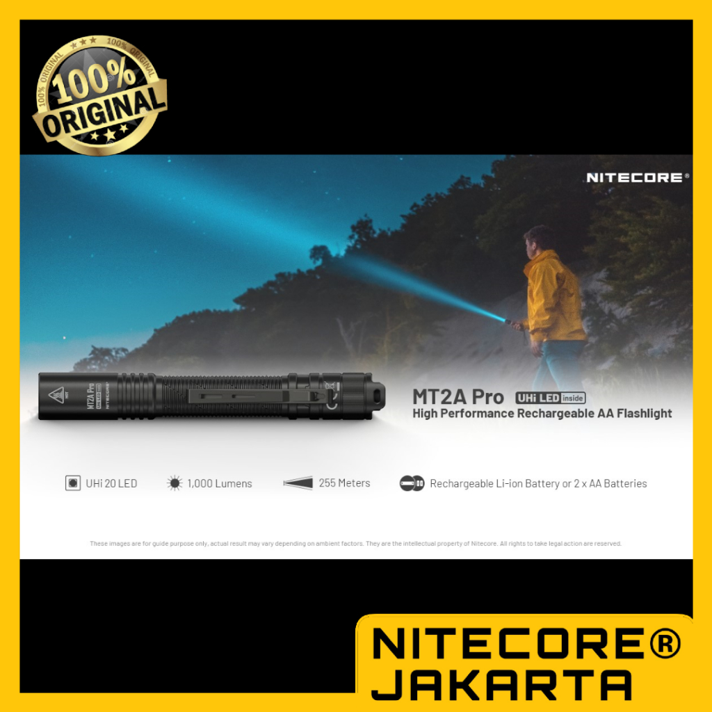 Jual Nitecore MT2A Pro LED EDC Rechargeable Flashlight 1000 Lumens | Shopee Indonesia
