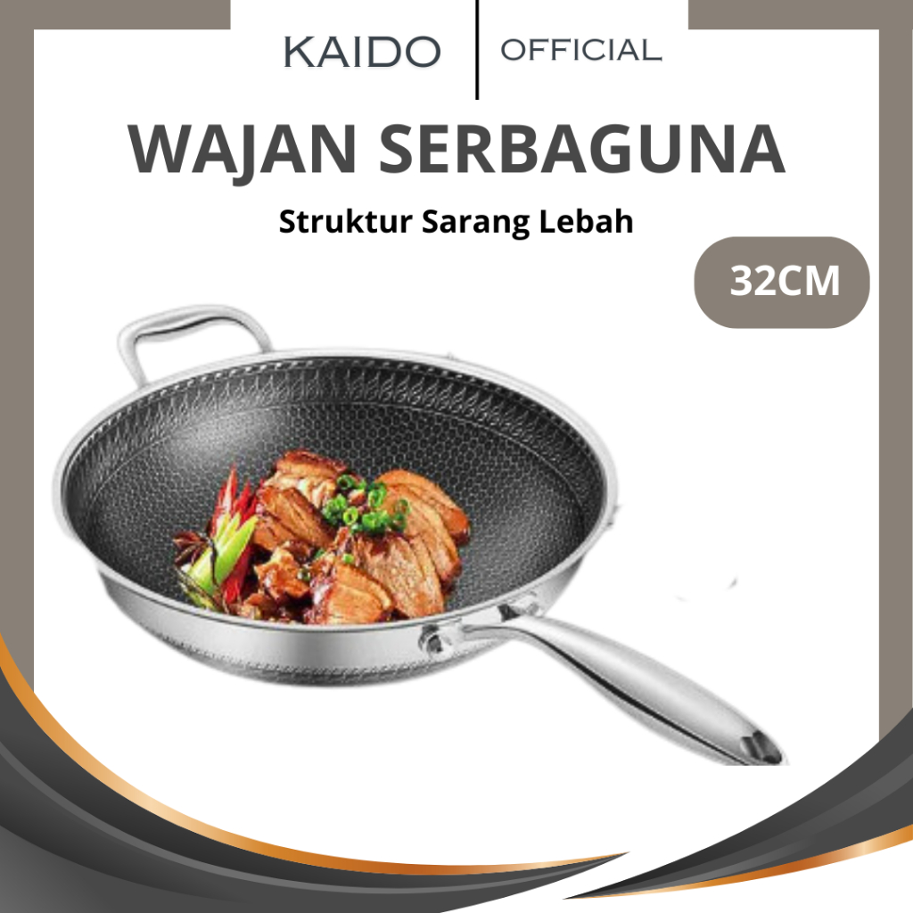 Jual Wajan Penggorengan Anti Lengket Stainless Steel Ukuran 32cm Teflon ...