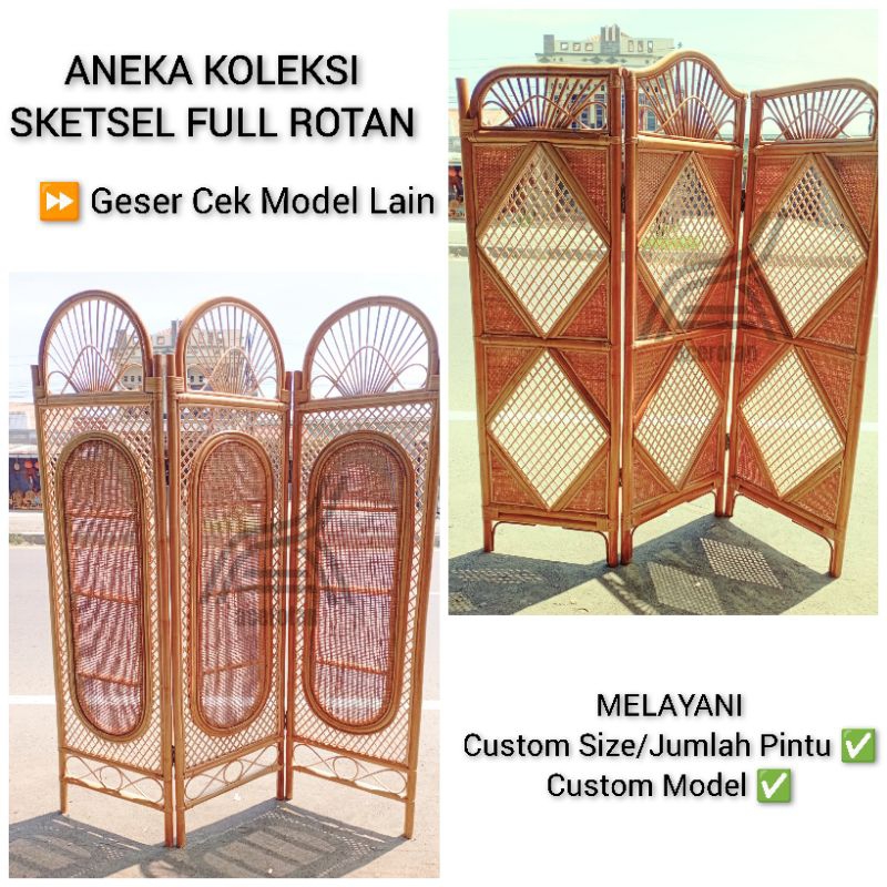 Jual KOLEKSI SKETSEL ROTAN SEKAT PEMBATAS RUANGAN CAHYANI MIX MOTIF ...