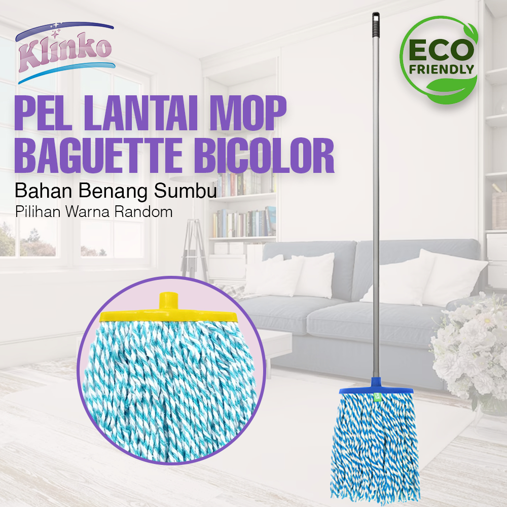 Jual Tchome Alat Pel Lantai 2 warna Mop Baguette Bicolor pel benang ...