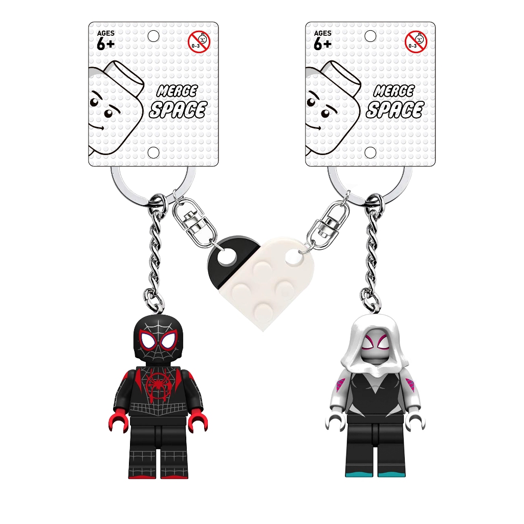 Jual Merge Matching Lego Keychains Miles Morales & Gwen Stacy ...