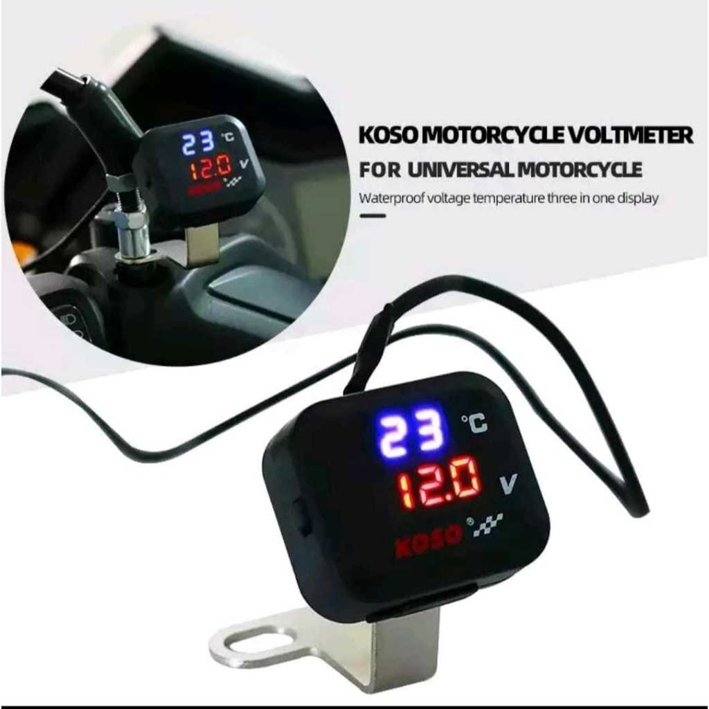 Jual Voltmeter Koso Volt meter 3 In 1 USB Charger Universal SEMUA MOTOR ...