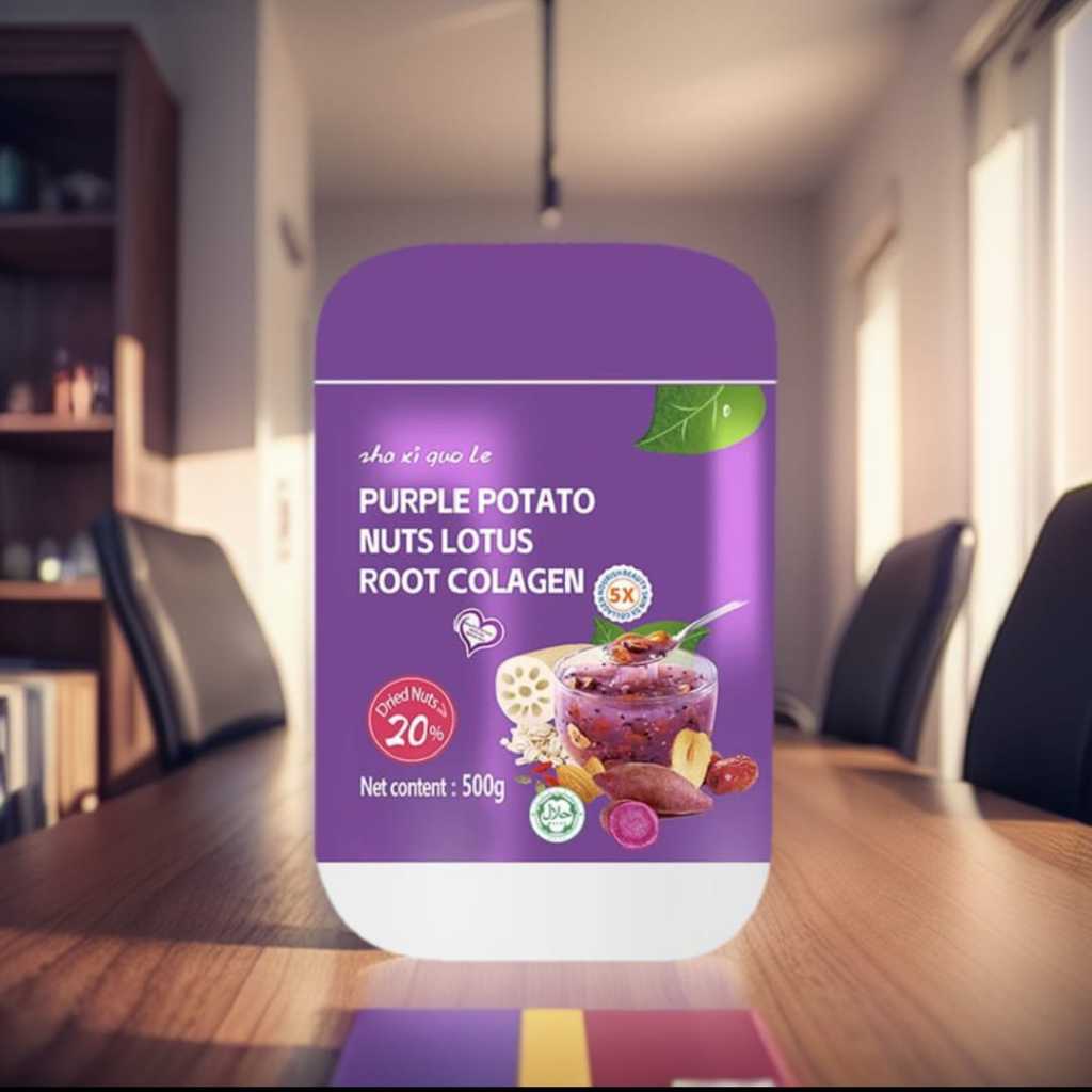 Jual Lotus Root Powder Oufen Varian Ubi Ungu Extra Nut 5X Collagen ...