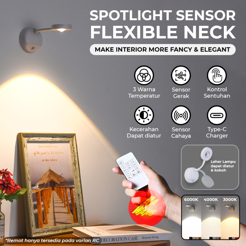 Jual Lampu Sensor Flexible Dinding Otomatis Malam Gerak Motion SpotLight | Shopee Indonesia