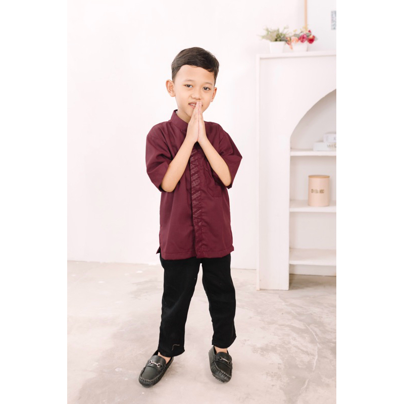 Jual Shearila - Gardenia Series Family Set in BURGUNDY | Siena Dress ...