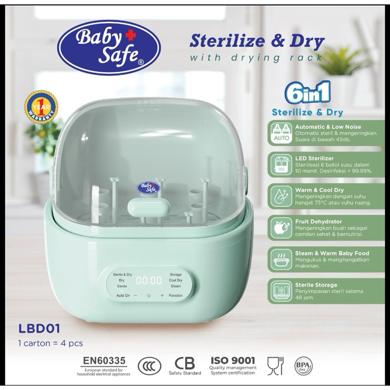 Jual LBD01 Baby Safe 6in1 Sterilizer and Dryer Rack / Alat Steril dan ...