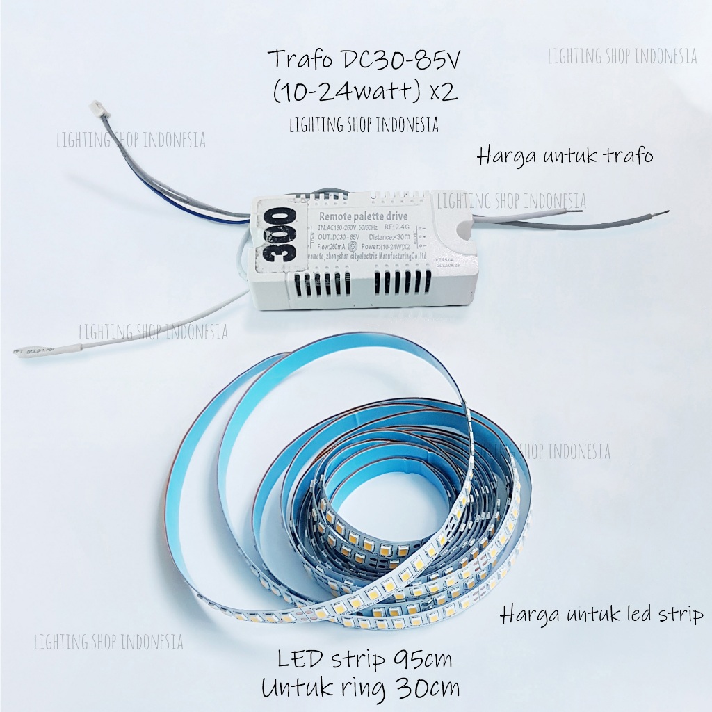 Jual Trafo led strip cahaya 3warna untuk lampu gantung ring lampu ...