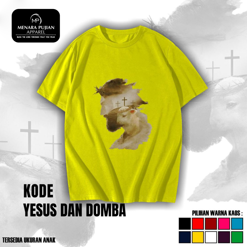 Jual YESUS DAN DOMBA [KAOS ROHANI READY STOCK] | Shopee Indonesia