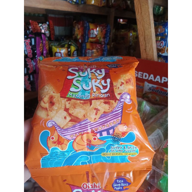 Jual Oishi Suky Suky Makanan Ringan Rasa Sweet & Spicy 10Pcs | Shopee ...