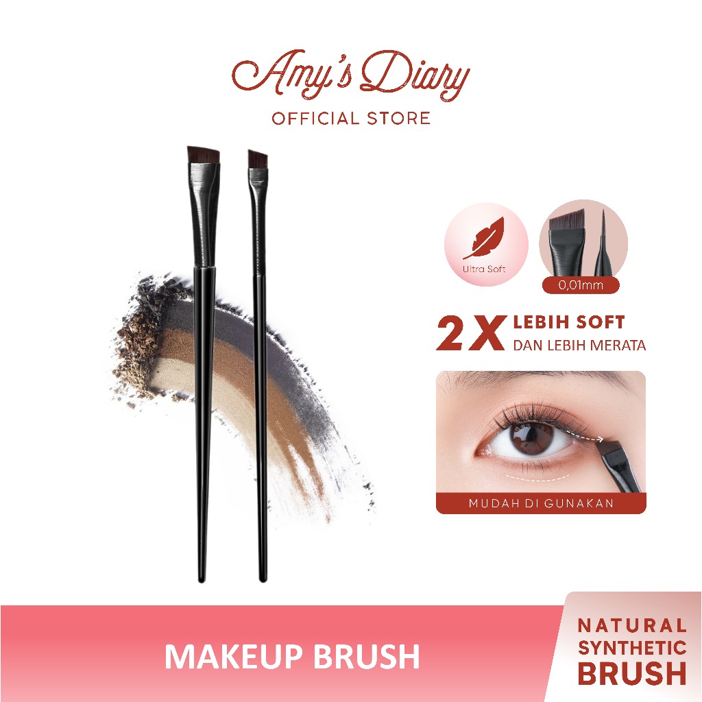 Jual AMY'S DIARY Brush Makeup Eyebrow Eyeliner Super Tipis Miring 2 In ...