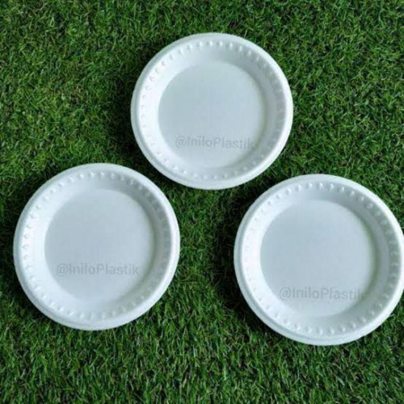 Jual Piring Styrofoam P6 (6 inch) & P7 (7,5 Inch) Qty. 1 bal isi 200 ...