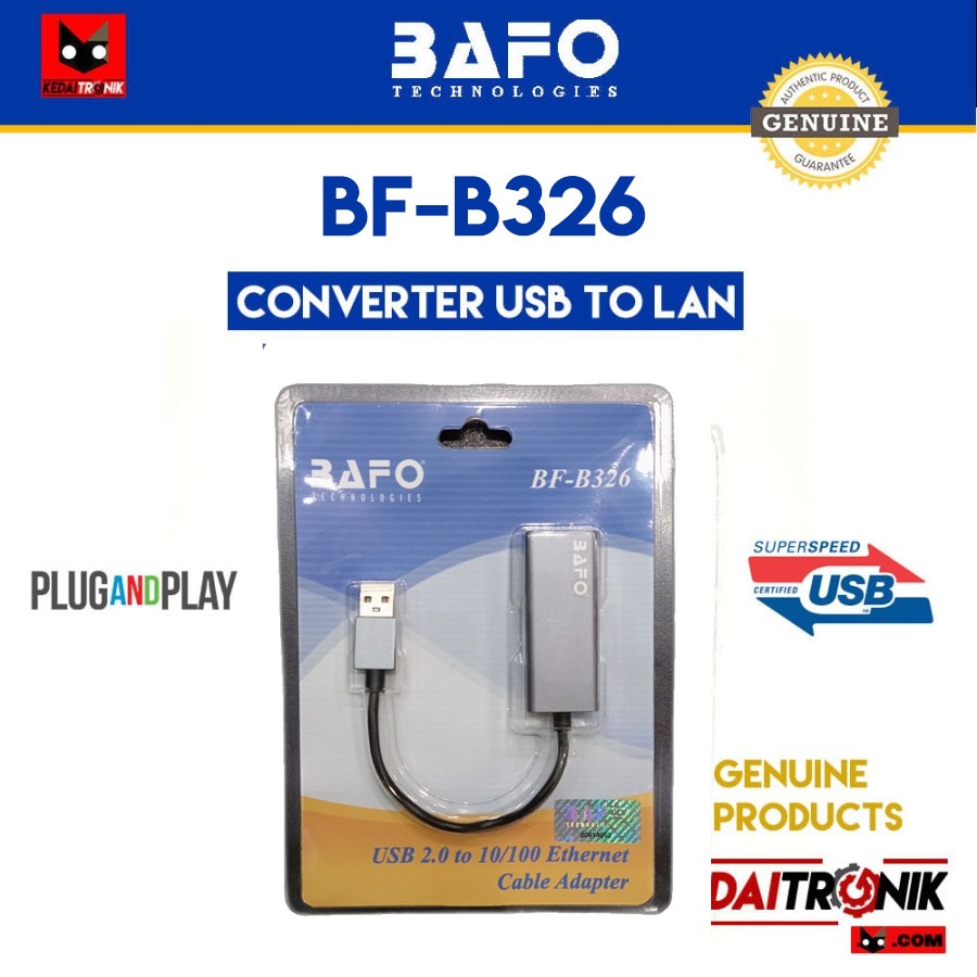 Jual Converter USB LAN BAFO BF-B326 Ethernet RJ45 ORIGINAL Kabel ...