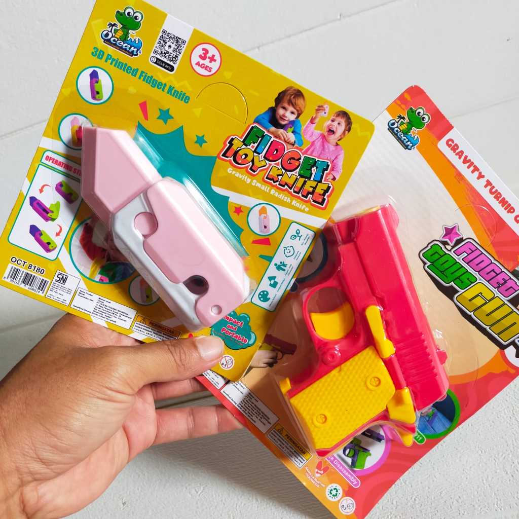 Jual 3D Printed Fidget Knife Gravity Turnip Gun Toy Mainan Pistolan dan ...