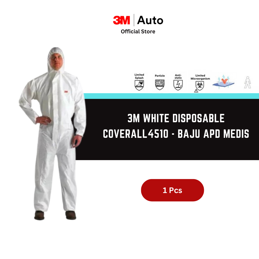 Jual 3M 4510 Coverall Disposable Protective Hazmat - Baju Apd Medis | Shopee Indonesia