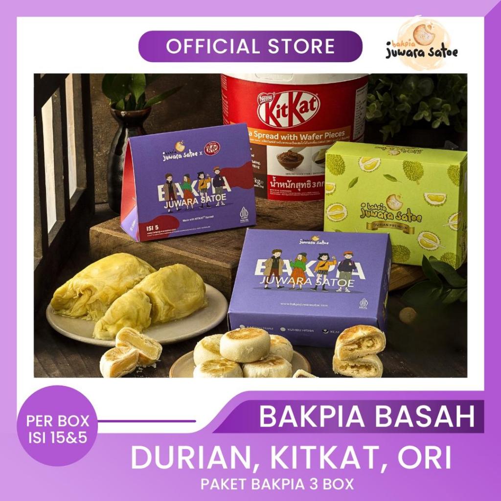 Jual BAKPIA JUWARA SATOE [ 3 Box ] Paket Bakpia Basah Mix (Durian ...