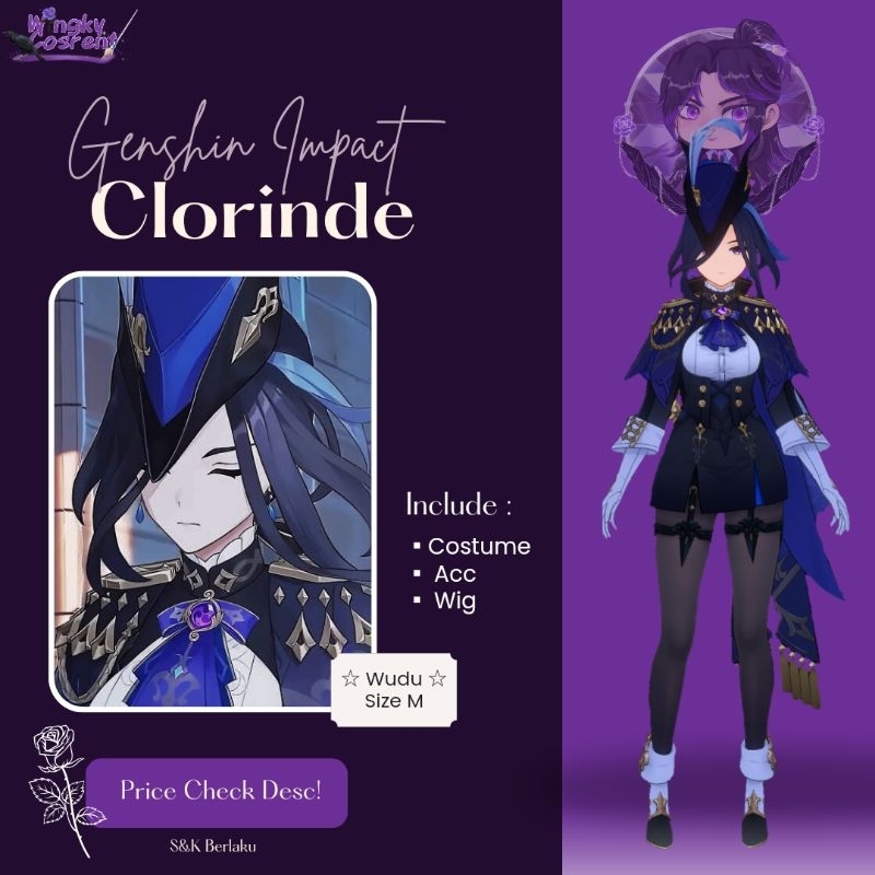 Jual [Sewa Cosplay] Clorinde - Genshin Impact | Shopee Indonesia