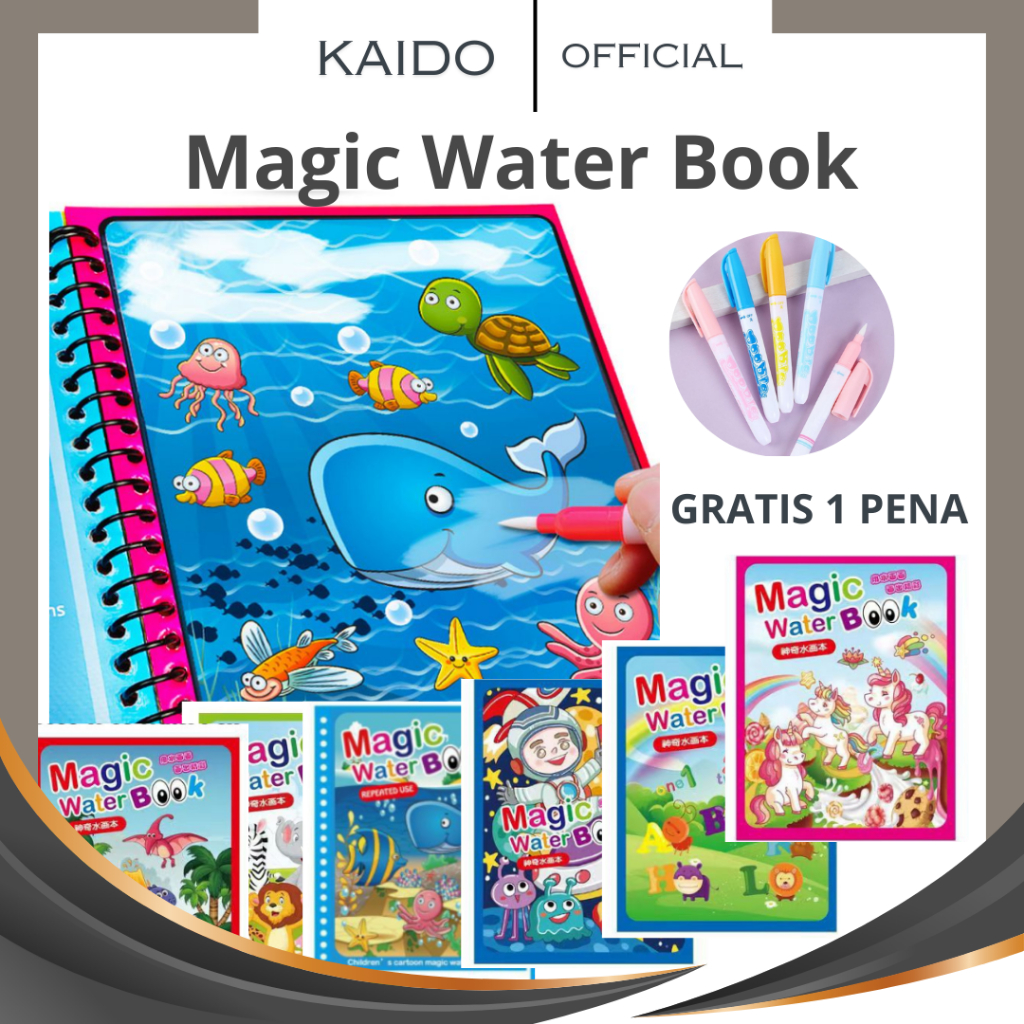 Jual Buku Mewarnai Magic Water Book Magic Water Drawing Painting Book ...
