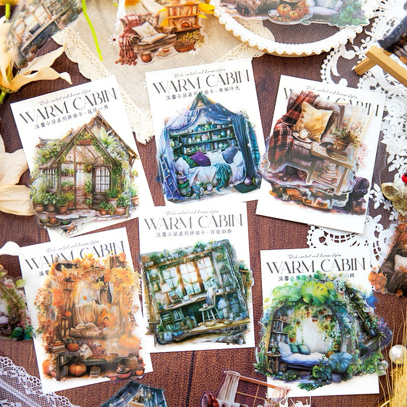 Jual (4BC) sticker transparan perabot rumah warm cabin series | Shopee ...