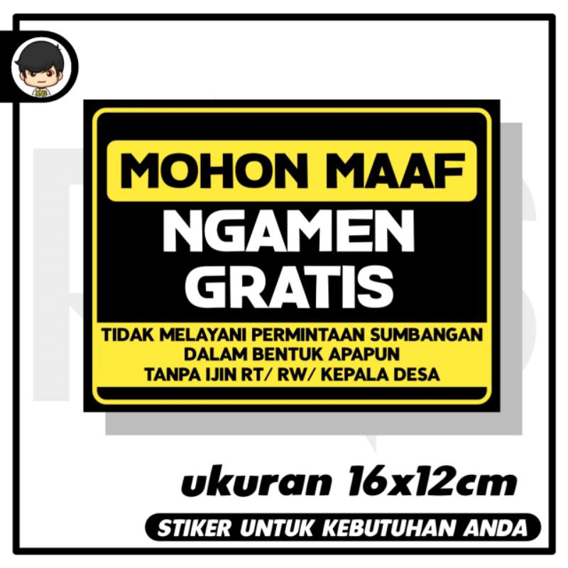 Jual stiker ngamen gratis sumbangan sticker rambu | Shopee Indonesia