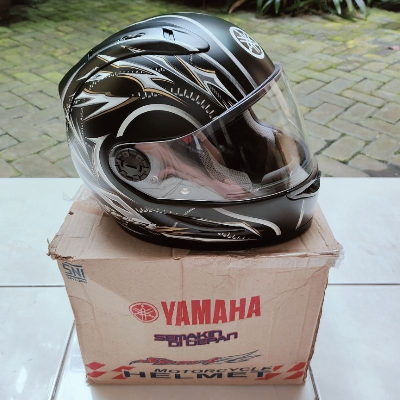 Jual Helm Yamaha Vintage Fullface Sport Z Hitam Ori (NOS, GENUINE, BARU ...