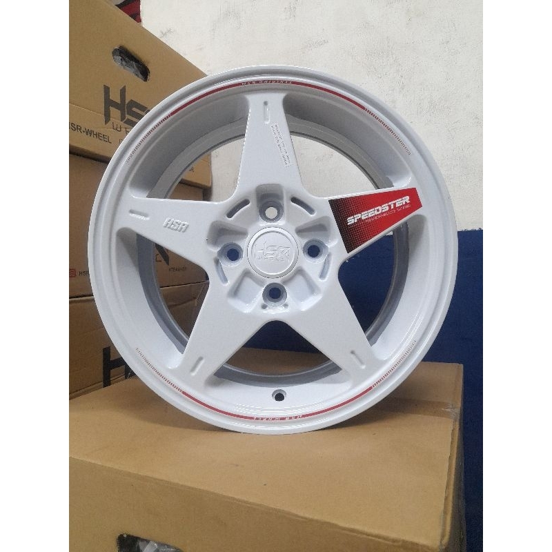 Jual Velg Terbaru HSR SPEEDSTER R15 singgle PCD 4x100 warna putih | Shopee Indonesia