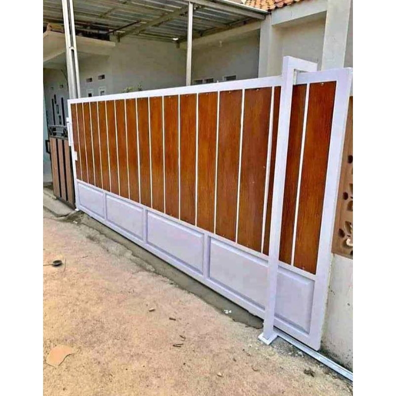 Jual Pagar Geser Minimalis Kombinasi Berbahan GRC T.170×320 | Shopee ...