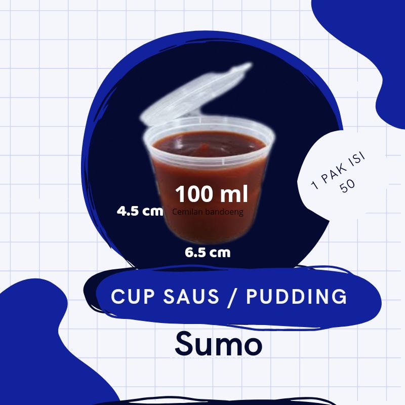 Jual Cup sauce / pudding sumo 100 ml 1 pak isi 50 pcs | Shopee Indonesia