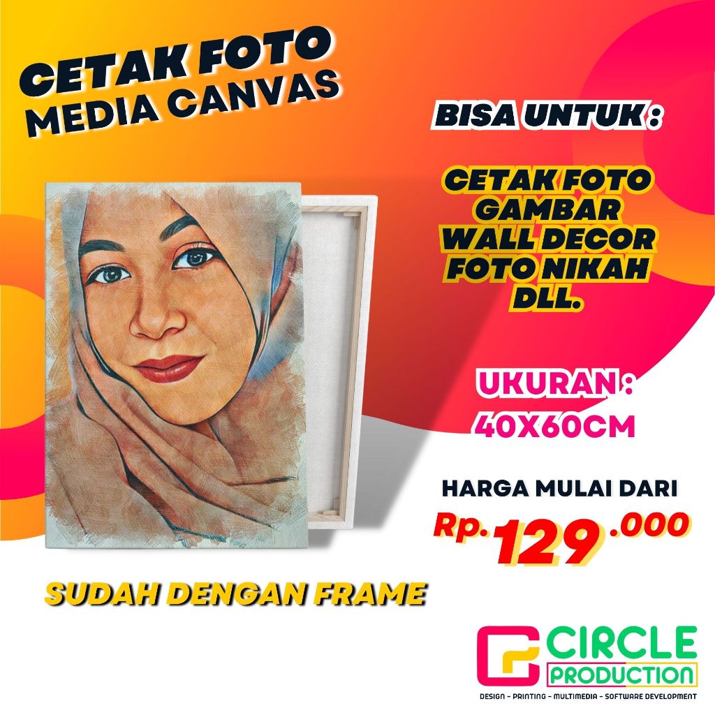 Jual CETAK FOTO CANVAS MURAH | GRATIS DESIGN | UKURAN 40X60CM | GRATIS ...
