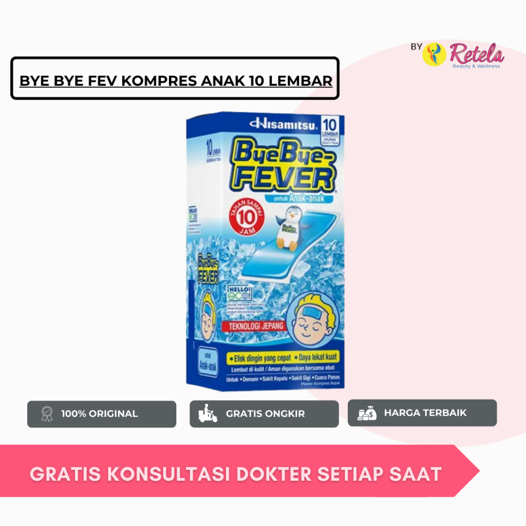 Jual Bye Bye Fever Kompres Demam Anak 10 Lembar | Shopee Indonesia