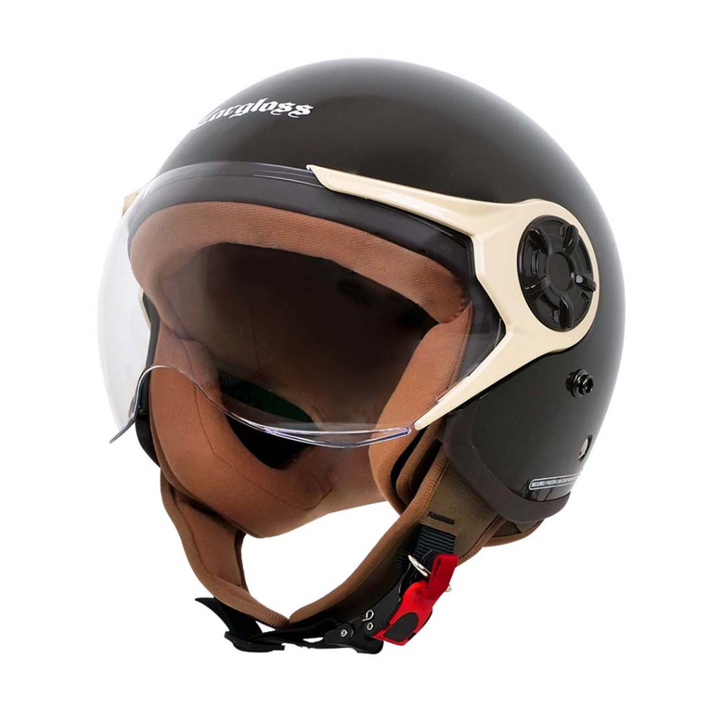 Jual Cargloss YRH Hijab Retro Helm Half Face - Espresso Brown | Shopee ...