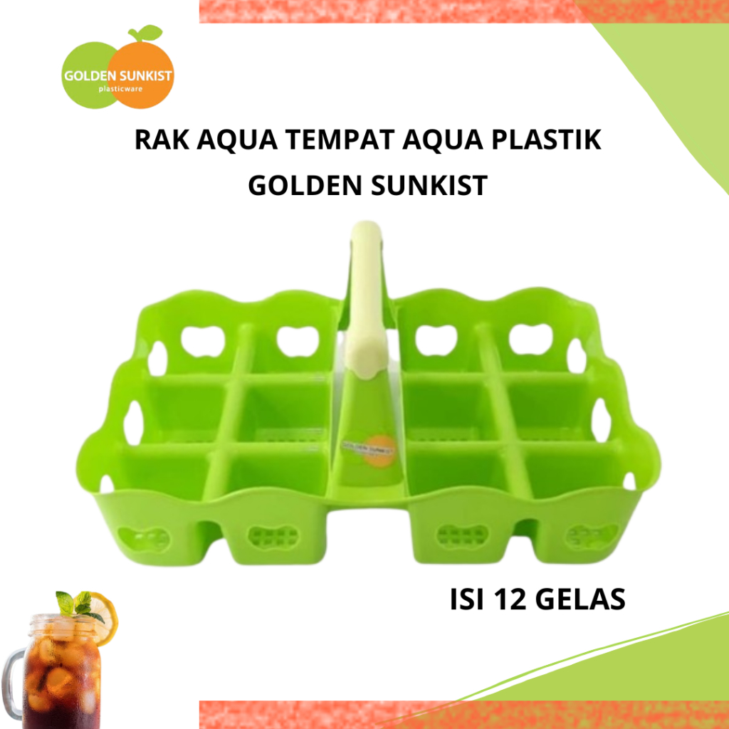 Jual Rak Aqua/Tempat Air Mineral Gelas Golden Sunkist 12 Cup Lubang ...