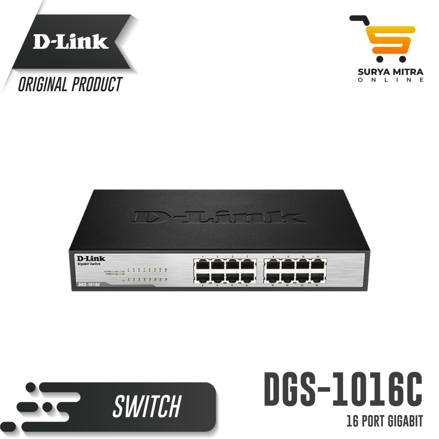 Jual Switch D-Link DGS-1016C 16 Port Unmanaged Gigabit 10/100/1000 Mbps ...