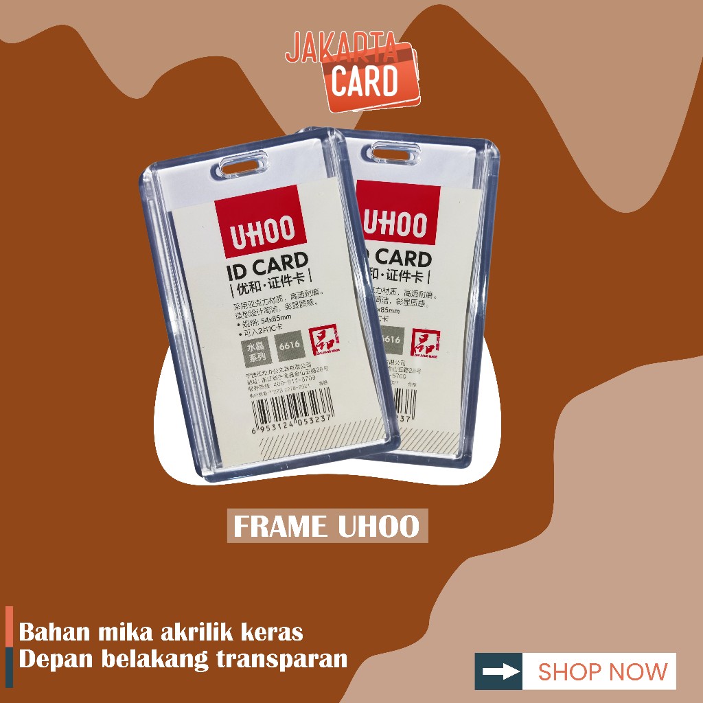 Jual Card holder Acrylic Transparent Badge ID Card casing Kartu pegawai ...