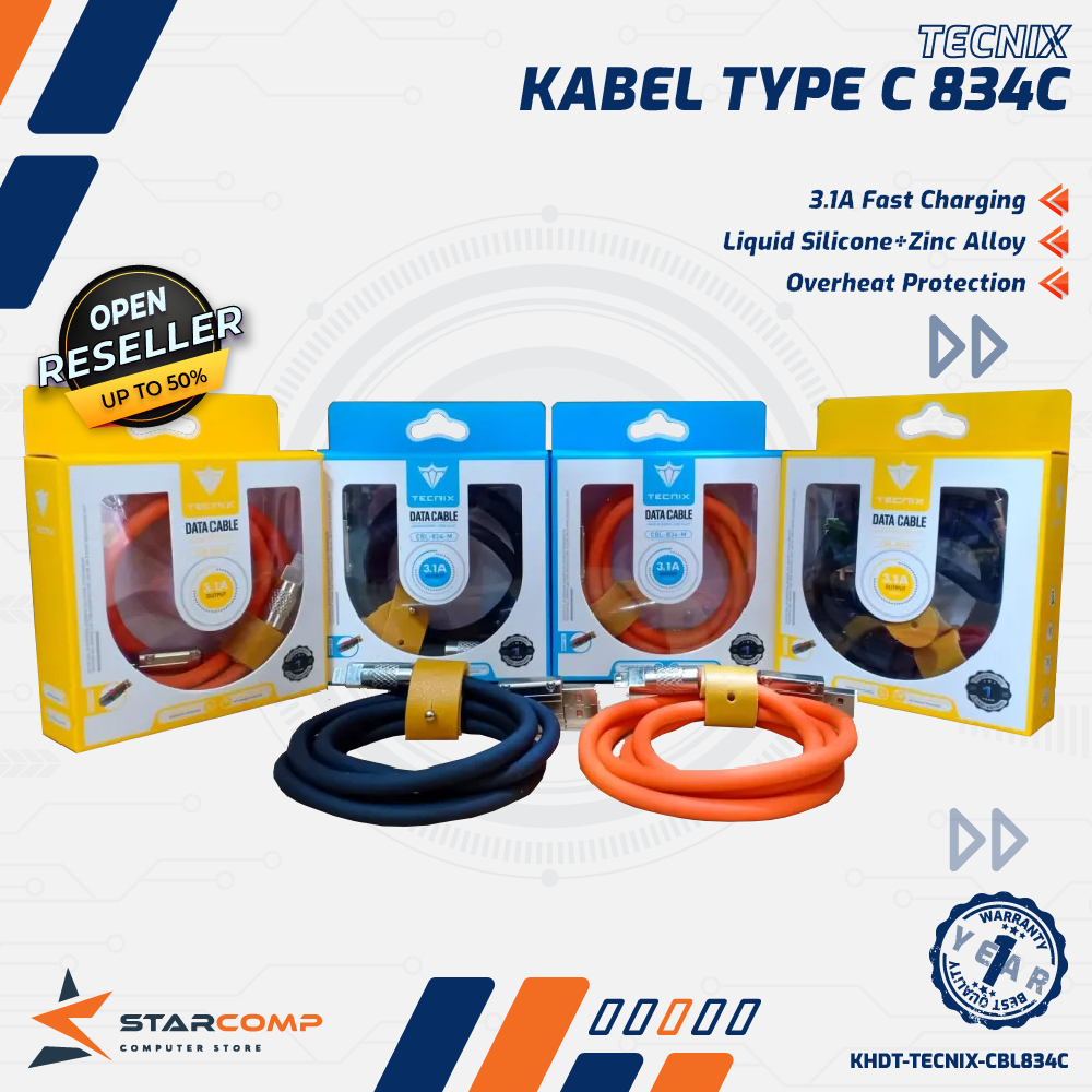 Jual Tecnix CBL-834-C Kabel Data USB to Type-C 3.1A | Shopee Indonesia