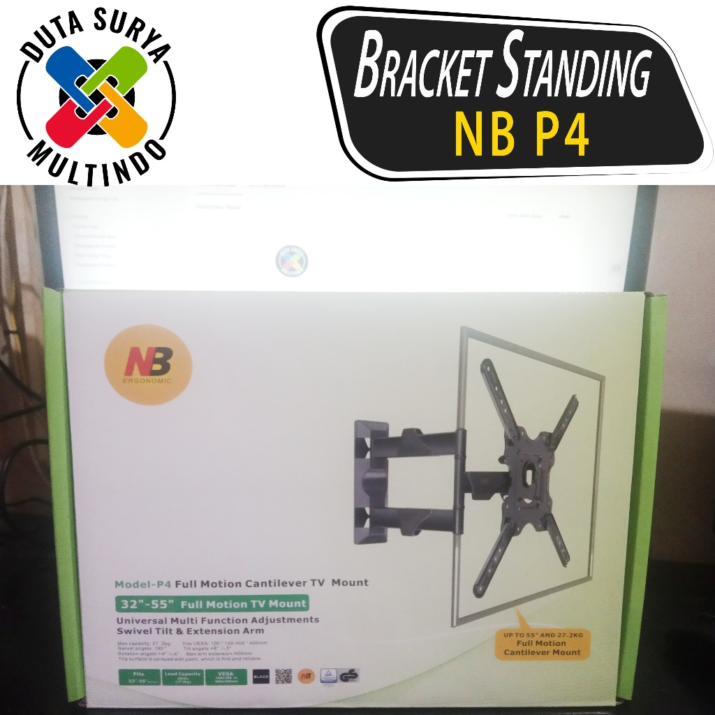 Jual bracket braket breket tv swivel north bayou nb p4 untuk ukuran 32 ...