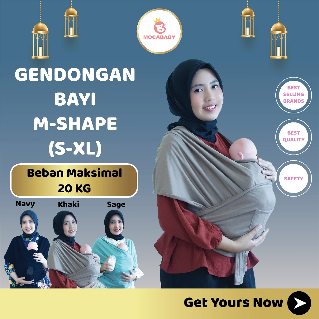 Jual Mocababy Baby Wrap Gendongan Bayi Depan Samping M Shape Newborn ...