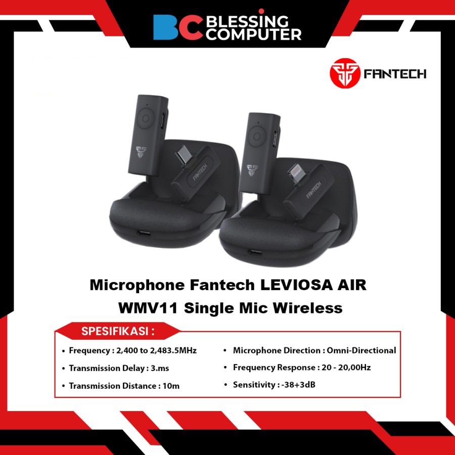 Jual Microphone Fantech LEVIOSA AIR WMV11 Single Mic Wireless - Type C ...