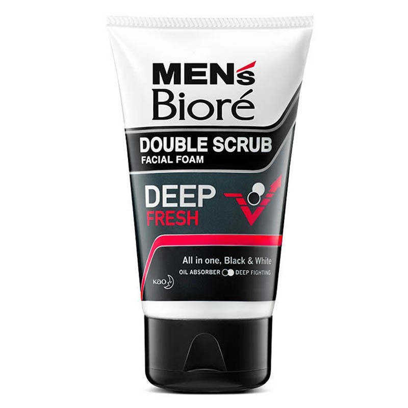 Jual Biore MEN's Facial Foam Double Scrub Deep Fresh 100g | Shopee ...