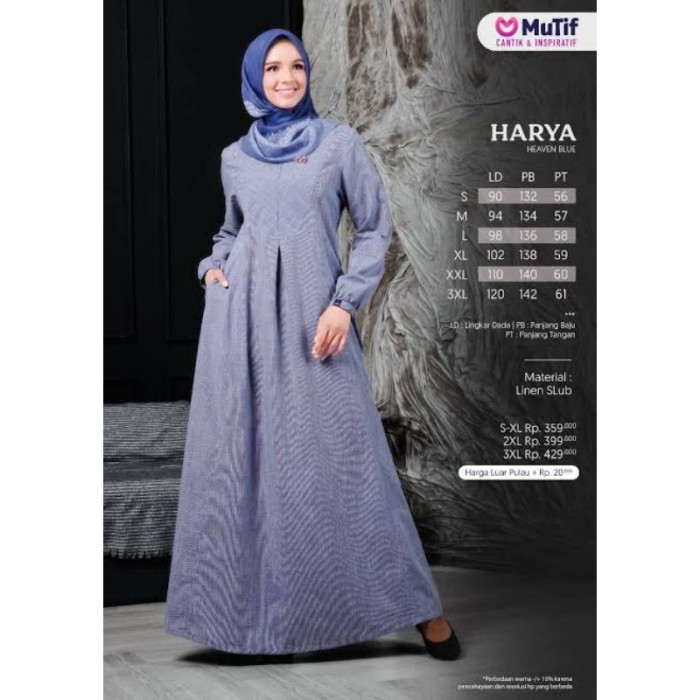 Jual MUTIF | Harya Blue Heaven | Dress Muslimah | Gamis MuTif / ORI 100 ...