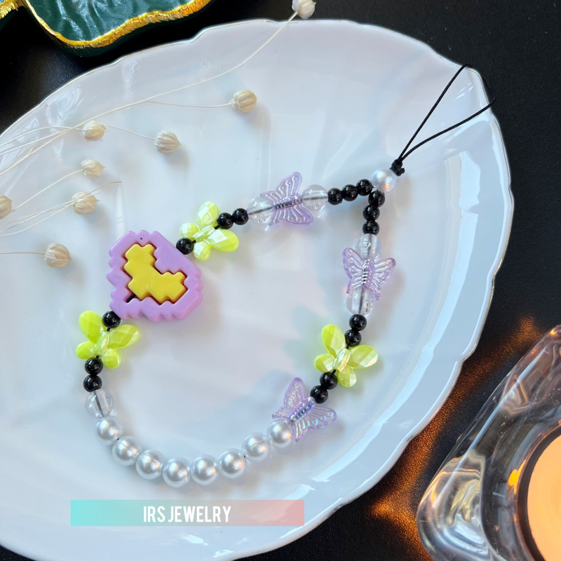 Jual Phone Strap Beads Ungu Series/ Tali Lanyard Handphone Manik Pita ...