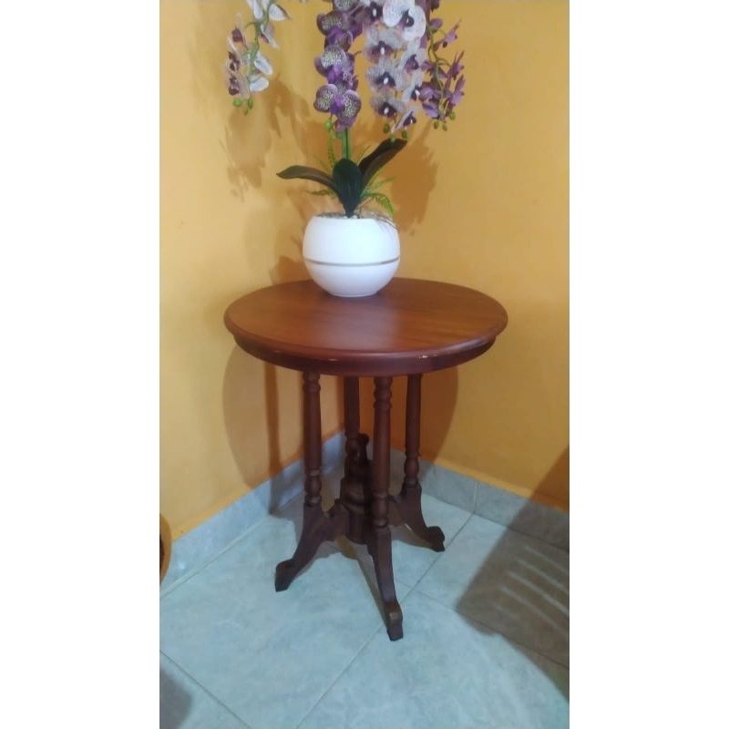 Jual MEJA SUDUT RUANGAN, MEJA TERAS TINGGI 65cm KAYU JATI, MEJA POJOK ...