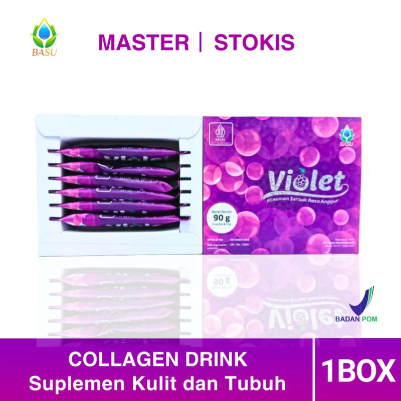Jual Violet Collagen Drink Minuman Serbuk Rasa Anggur 1 Box | Shopee Indonesia