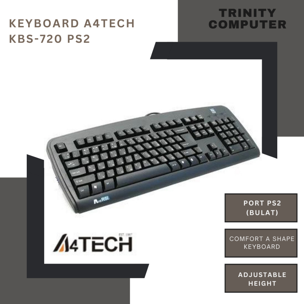 Jual Keyboard A4tech KBS-720 PS2 (Port Bulat) Slim Keyboard Kabel ...