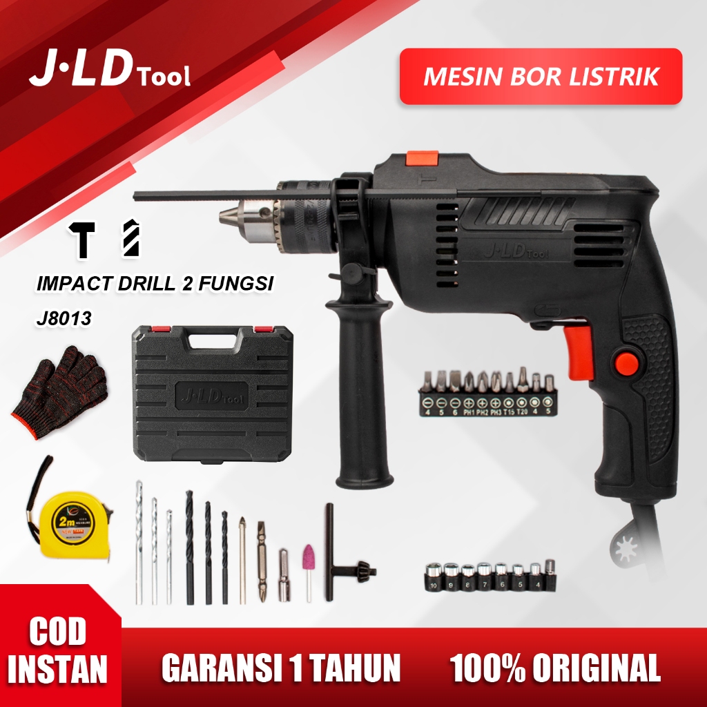 Jual JLD 13mm Mesin bor tangan listrik 580W bolak balik impact drill ...