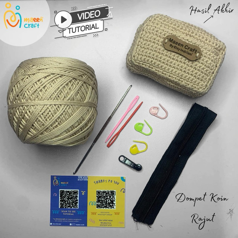 Jual DIY Starter Kit Dompet Rajut Wanita Set Alat Rajut Pemula | Shopee ...