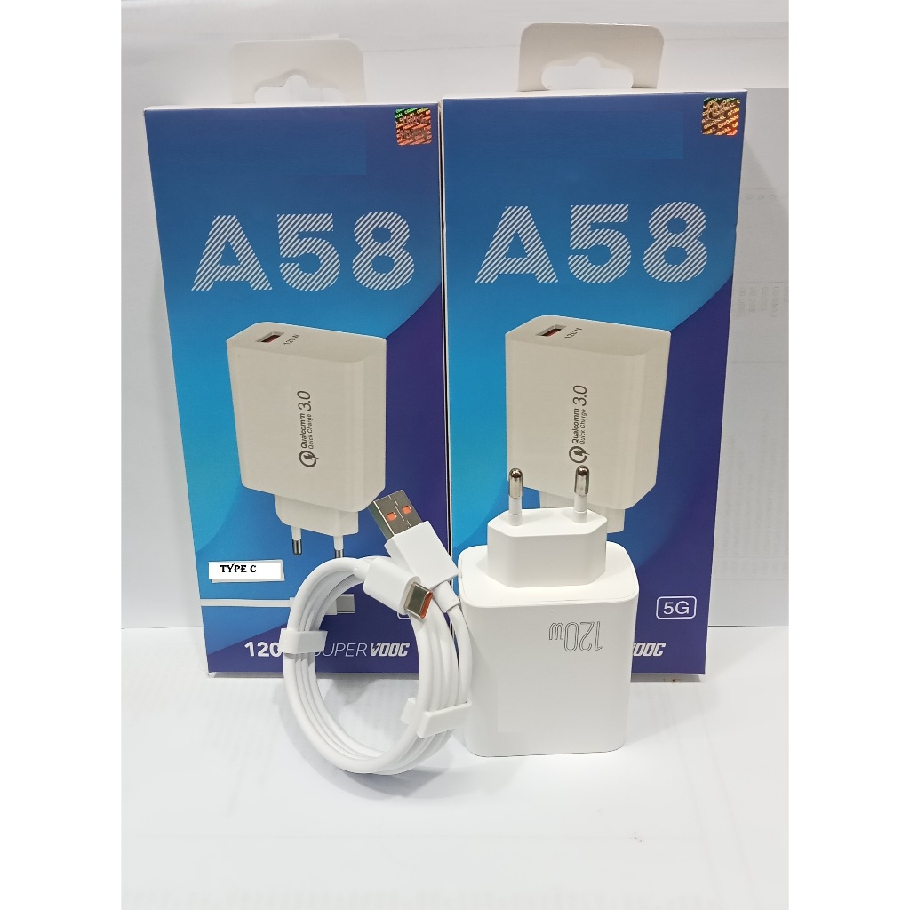 Jual Charger Ori 100% oppo A58 5G 120W MICRO USB & Tipe C Type C tepsi ...
