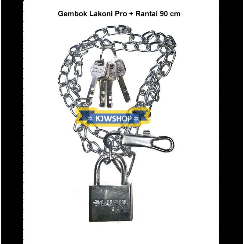 Jual Pengaman Rantai Besi Gembok 40 mm Set Motor Sepeda LPG Pagar ...