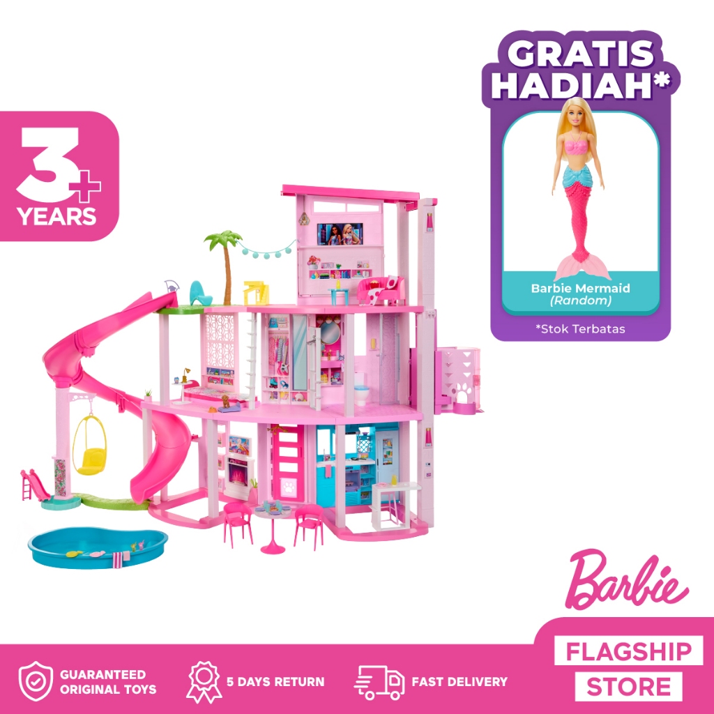 Jual Barbie Dreamhouse with 75+ Accessories - Mainan Rumah Boneka ...