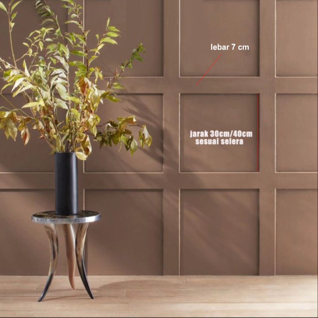 Jual Wall Batten Wall Panel Ruang Tamu / Lis Kayu Dekorasi Dinding Wall ...