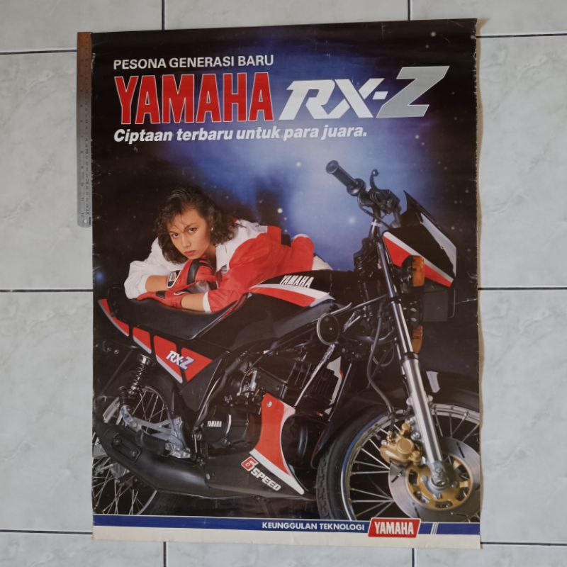 Jual Poster brosur katalog iklan jumbo jadul lawas ex dealer Yamaha RXZ/RX Z 1989-1990 ORI ...